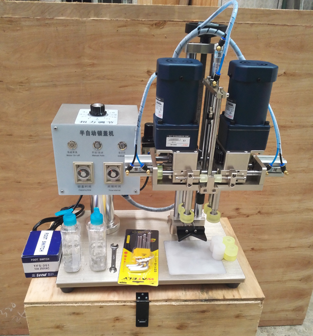 Semi Automatic Tabletop Screw Capping Machine For Pump Caps - VKPAK